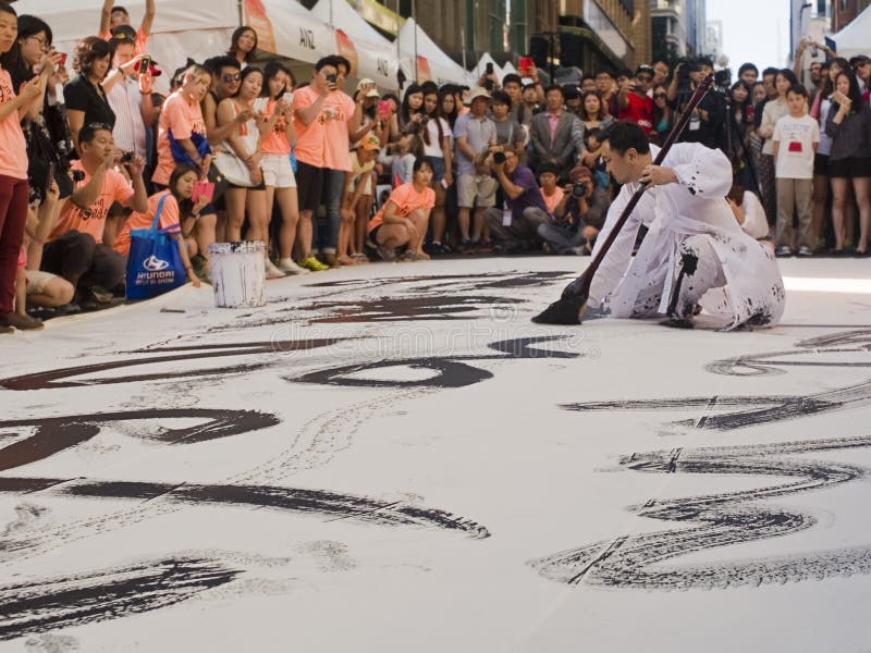 Calligrapher in action editorial stock photo. Image of event - 37439943