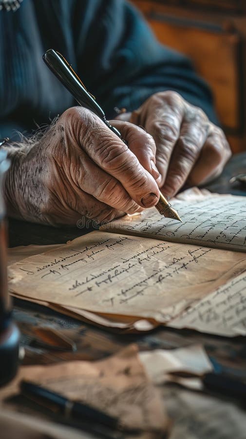 Calligrapher Penning Elegant Script a Study in Form and Flow Surrounded ...