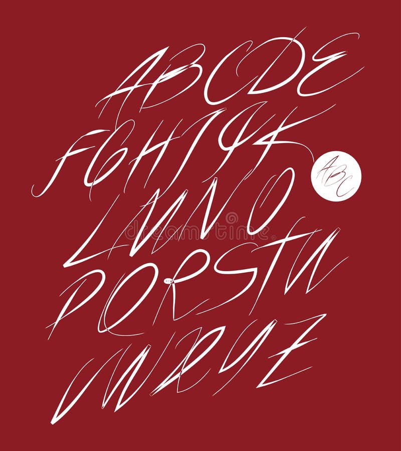 Calligraphic Alphabet. Design Elements Stock Vector - Illustration of ...