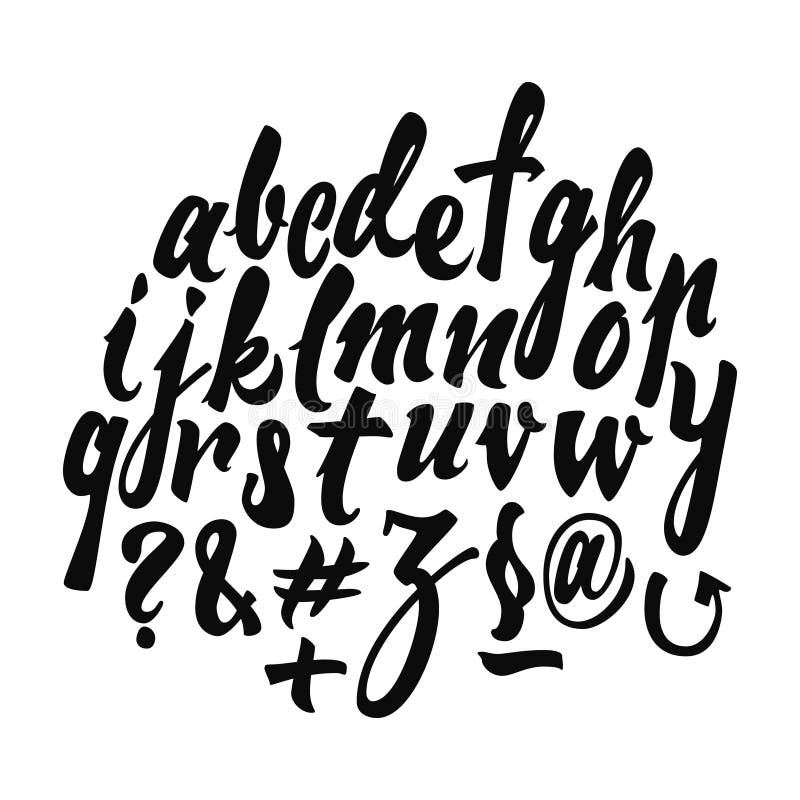 Calligraphic Alphabet Stickers Stock Vector - Illustration of graffiti ...