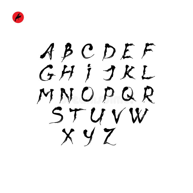 Calligraphic Alphabet Vector. Hand Written Letters and Numbers Stock ...