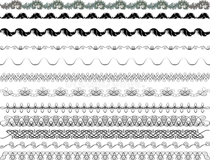 Calligraphic borders stock vector. Illustration of classic - 19565038