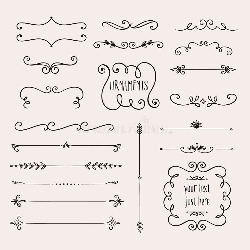 Calligraphic Borders Collection Stock Vector - Illustration of document ...