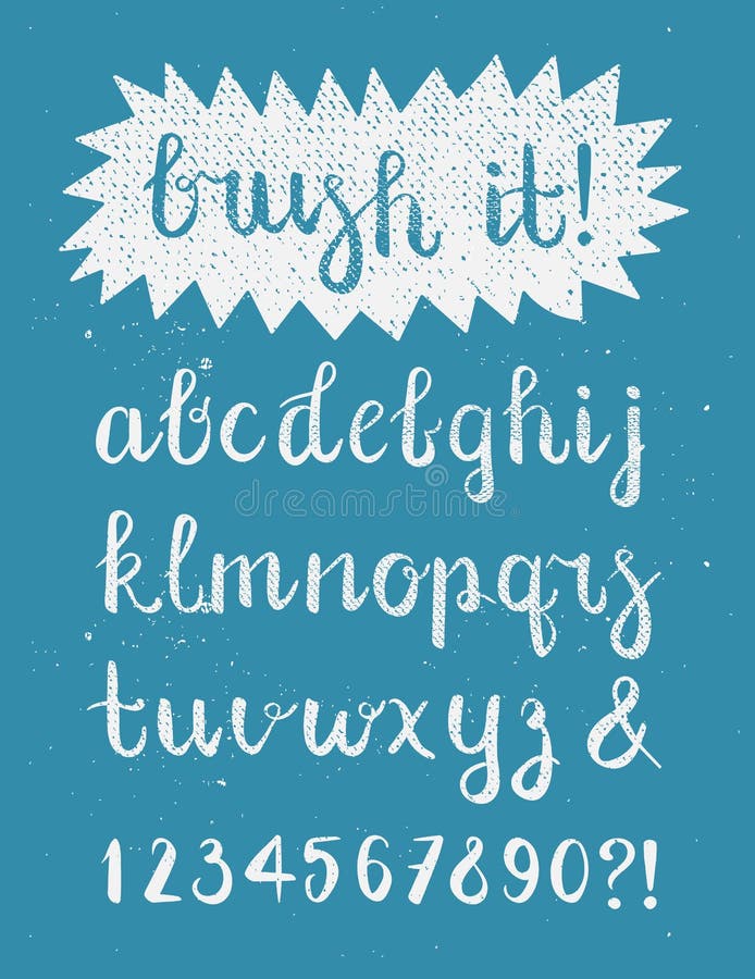 Calligraphic Brush Pen Font Hand Drawn Vector Stock Illustration ...