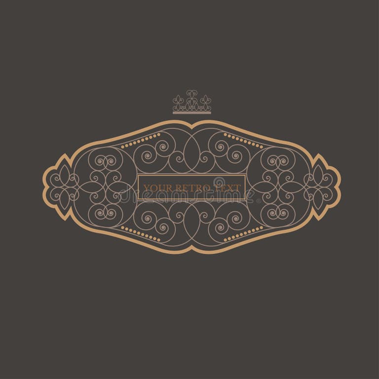 Calligraphic Circle Frame from Lines Pattern. Stock Vector ...