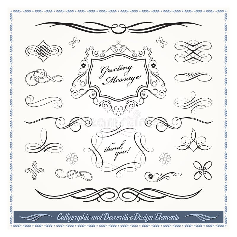 Calligraphic and Decorative Design Patterns Stock Vector - Illustration ...