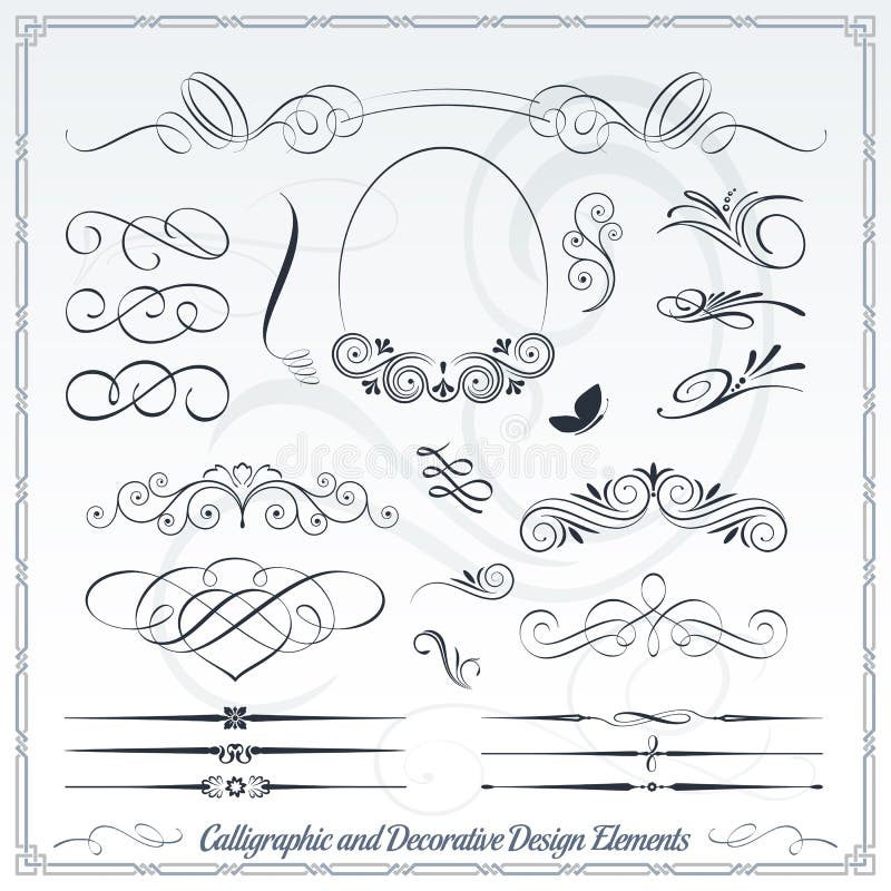 Calligraphic and Decorative Design Patterns Stock Vector - Illustration ...