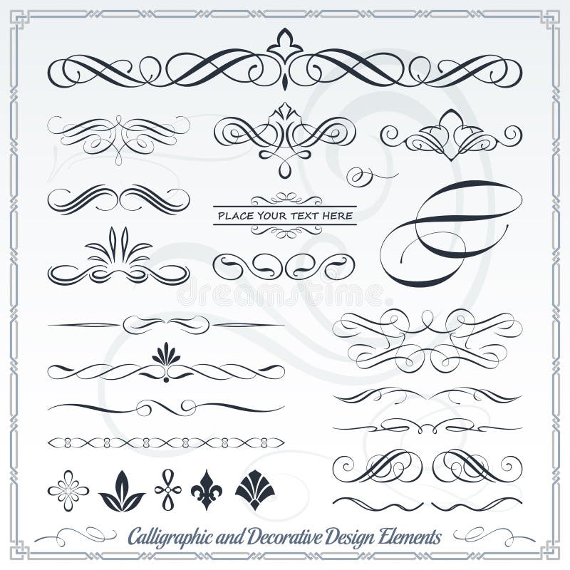 Calligraphic and Decorative Design Patterns Stock Vector - Illustration ...