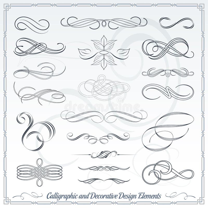Calligraphic and Decorative Design Patterns Stock Vector - Illustration ...