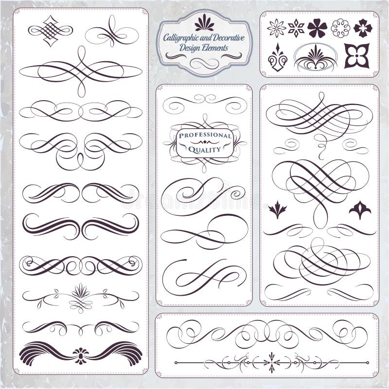 Calligraphic and Decorative Design Patterns Stock Vector - Illustration ...