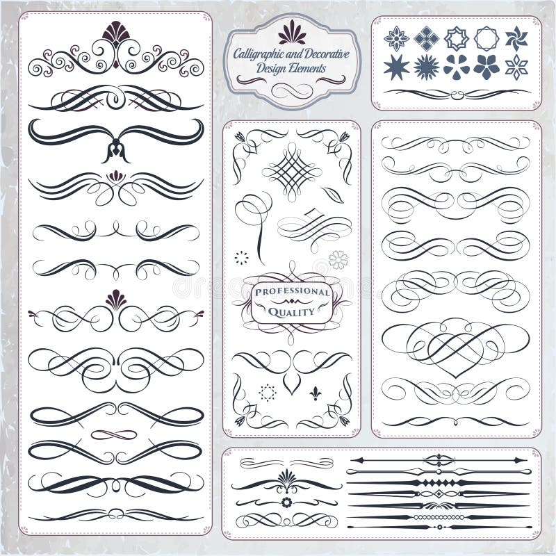 Calligraphic and Decorative Design Patterns Stock Vector - Illustration ...