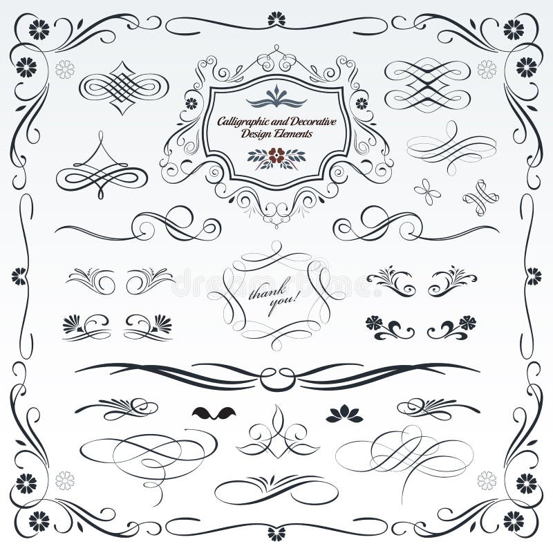 Vintage Ornamental Calligraphic Designs Stock Vector - Illustration of ...