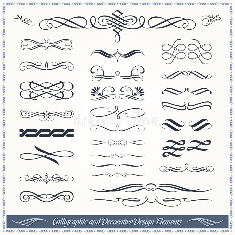 Calligraphic and Decorative Design Patterns Stock Vector - Illustration ...