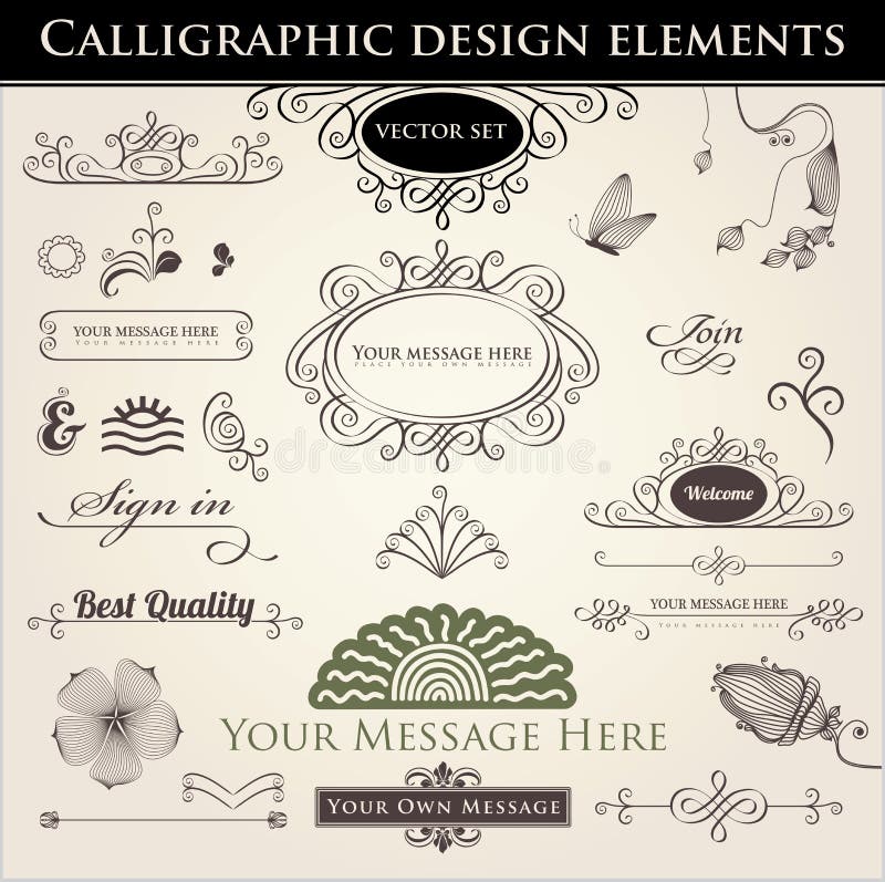 Calligraphic Elements Vintage Ribbon Vector Stock Vector - Illustration ...