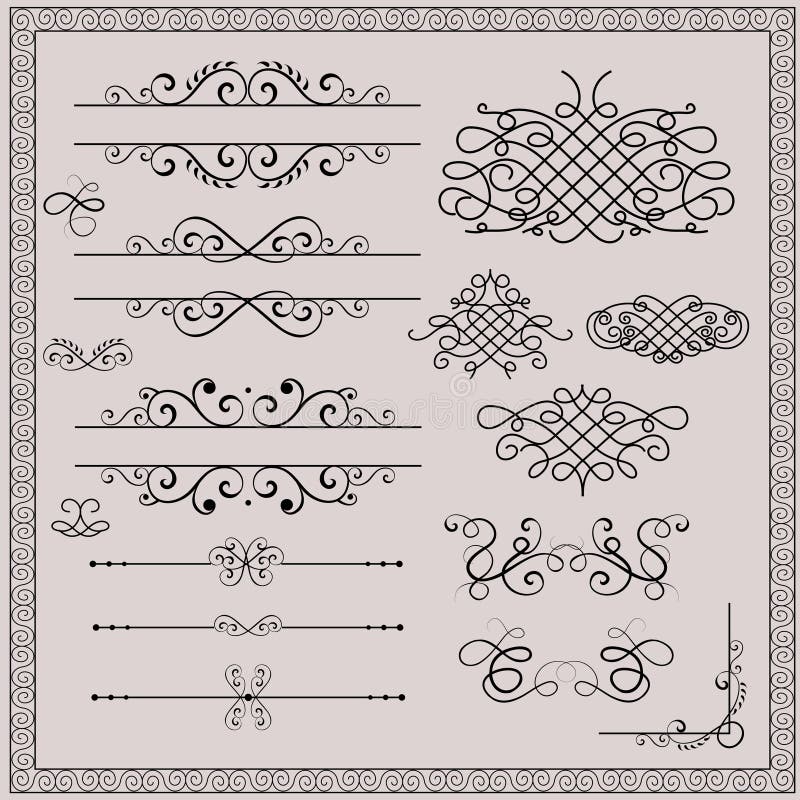 Calligraphic Design Elements Stock Vector - Illustration of calligraphy ...