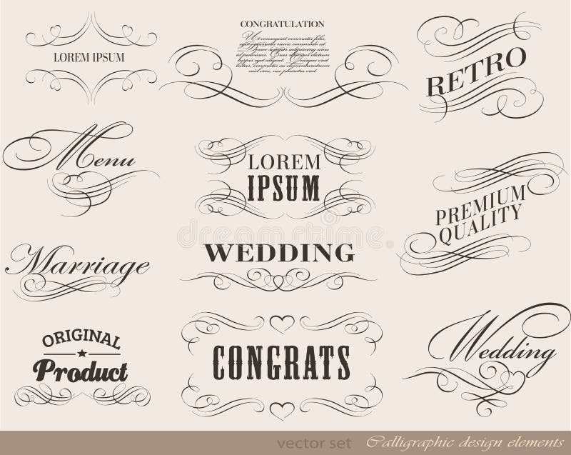 Calligraphic Design Elements Stock Illustration - Illustration of ...