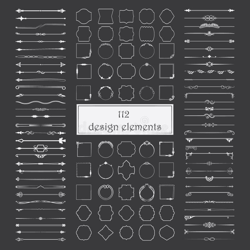 Calligraphic Design Elements. Dividers, Frames of Different Shapes ...