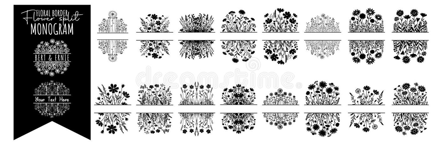 Split Floral Frame Stock Illustrations – 775 Split Floral Frame Stock ...
