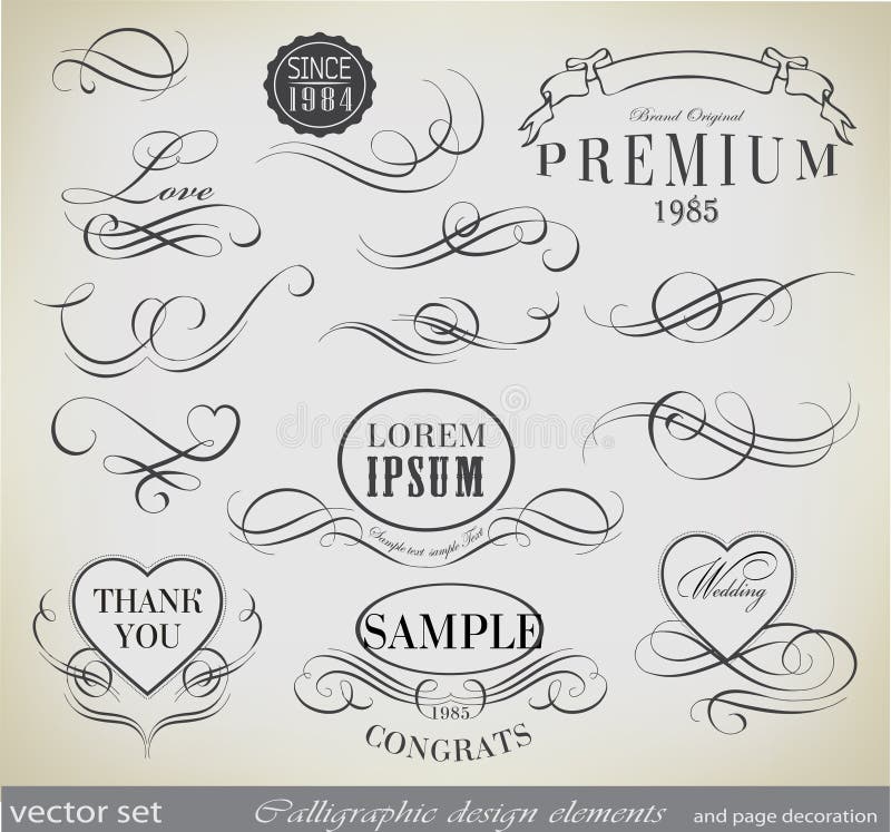 Calligraphic Design Elements and Page Decoration Stock Vector ...