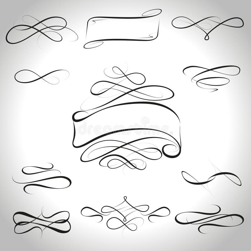 Calligraphic elements stock vector. Illustration of classic - 57880479