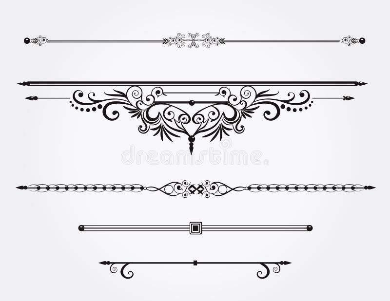 Elegant Rule Lines or Borders Stock Vector - Illustration of black ...