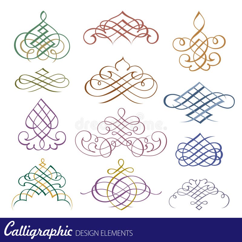 Calligraphic Design Elements Stock Vector - Illustration of deco ...