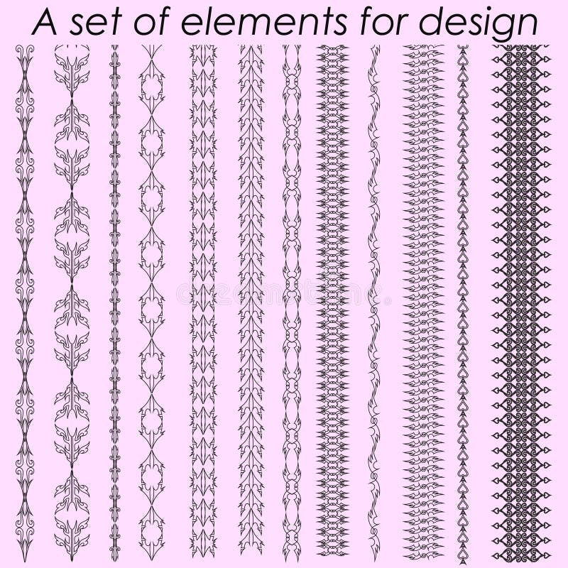 Calligraphic Design Elements 1 - Vector Set. Vector Illustration Stock ...