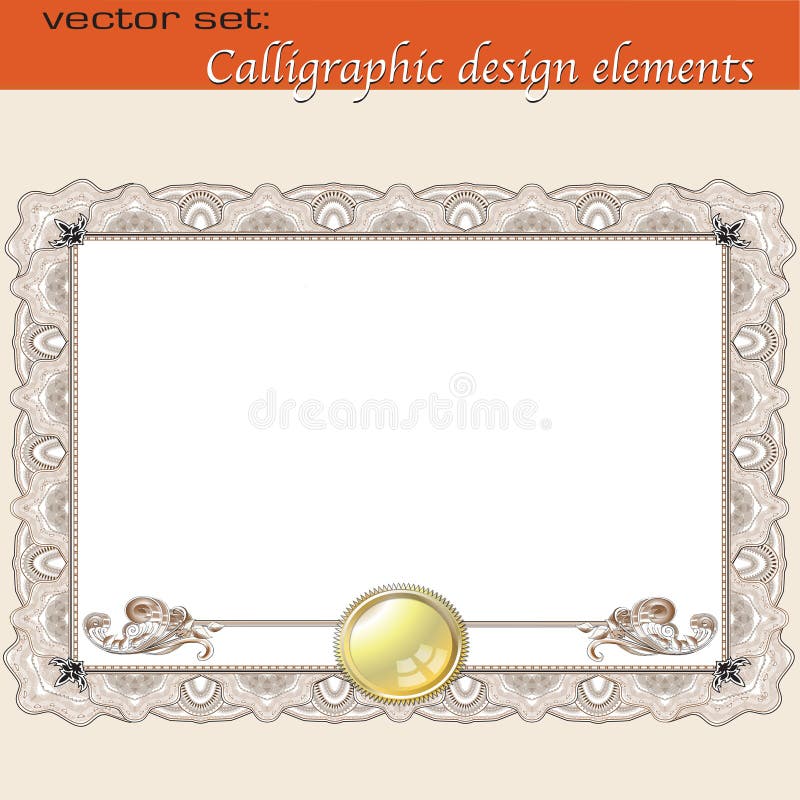 Calligraphic Design Series of Elements Stock Vector - Illustration of ...
