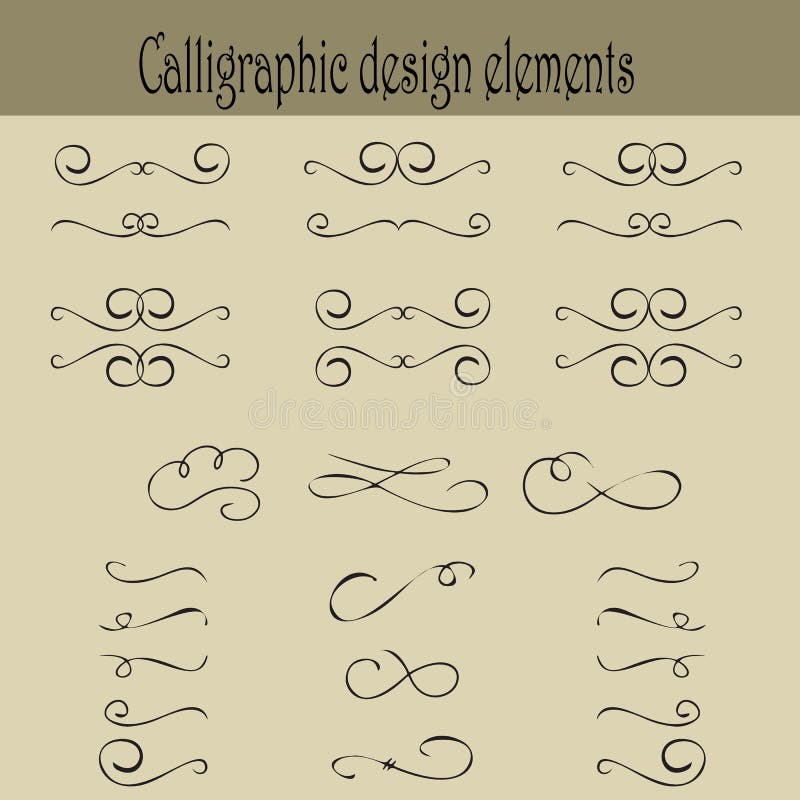 Calligraphic Design. Vector Illustration Stock Vector - Illustration of ...