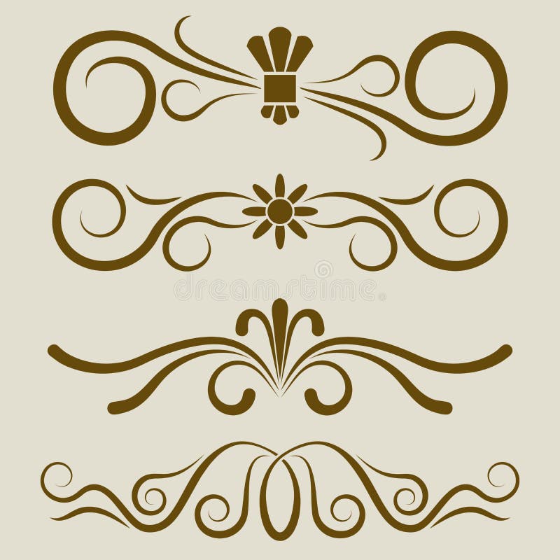 Calligraphic divider set stock vector. Illustration of greeting - 70100511