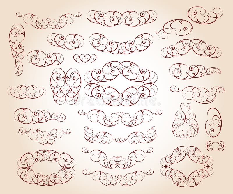 Calligraphic Elegant Elements Design.Vector Illustration. Stock Vector ...