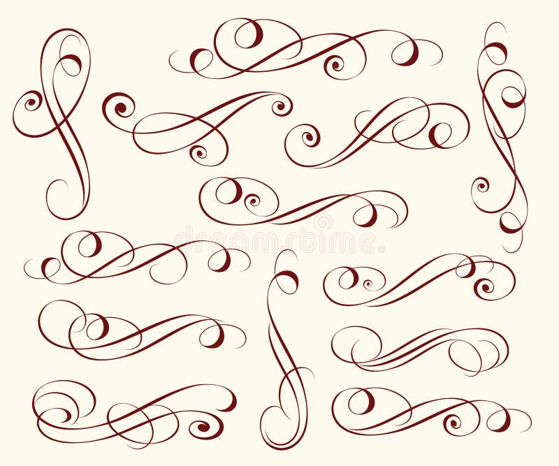 Calligraphic Elegant Elements Design.Vector Illustration. Stock Vector ...