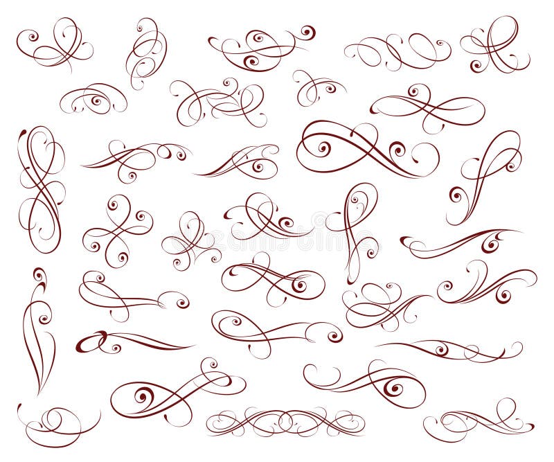 Calligraphic Elegant Elements Design.Vector Illustration. Stock Vector ...