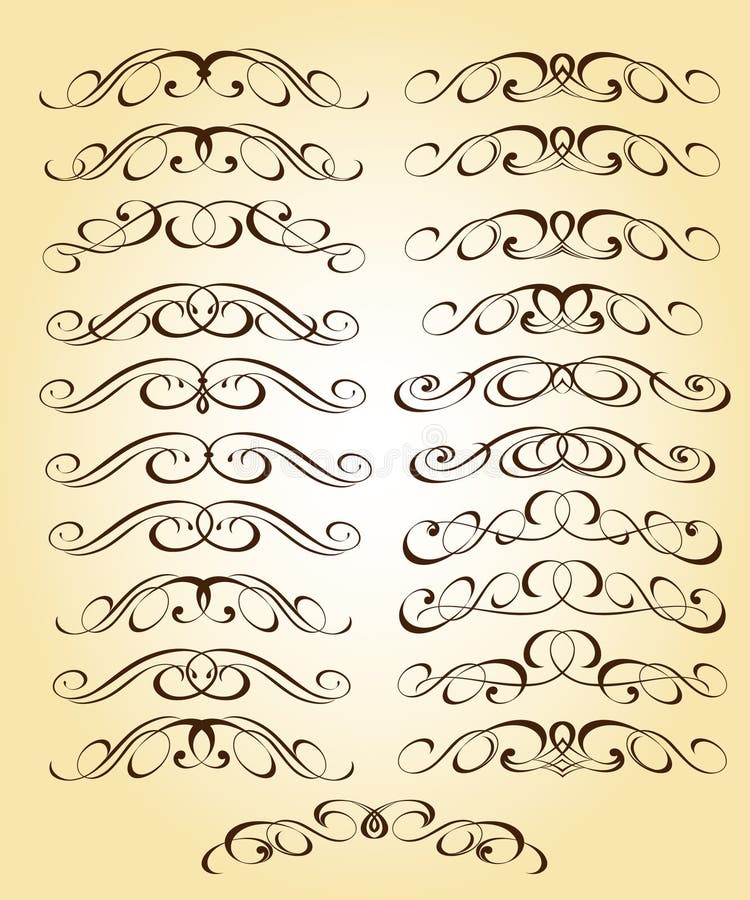 Calligraphic Elegant Elements Design.Vector Illustration. Stock Vector ...