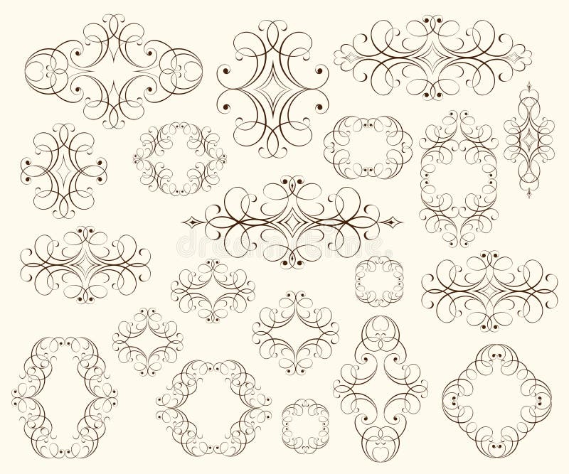 Calligraphic Elegant Elements Design.Vector Illustration. Stock Vector ...