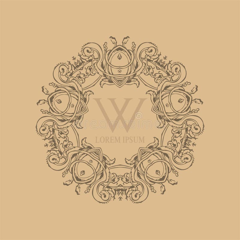 Calligraphic Elegant Floral Monogram Design Stock Vector - Illustration ...