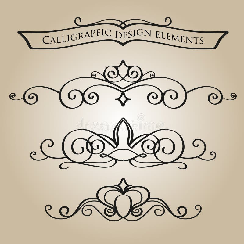 Calligraphic elements stock vector. Illustration of pattern - 34903970