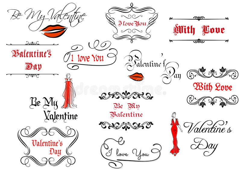 Calligraphic Elements and Headers Set Stock Vector - Illustration of ...