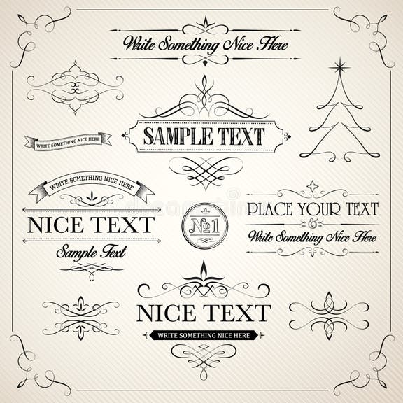 Calligraphic elements stock vector. Illustration of ornate - 47351110