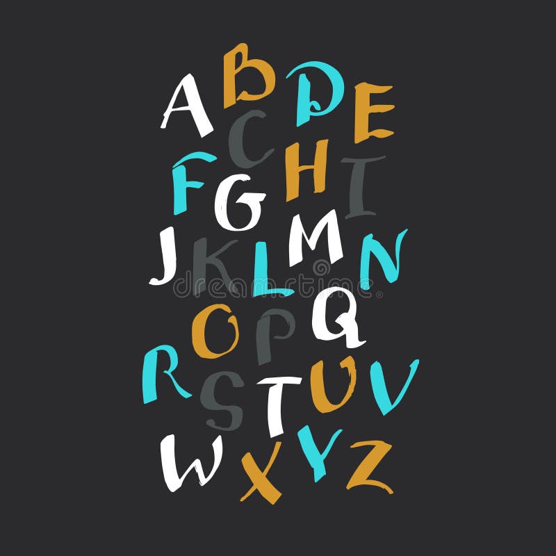 Handwritten Latin Calligraphy Brush Script with Numbers and Symbols ...