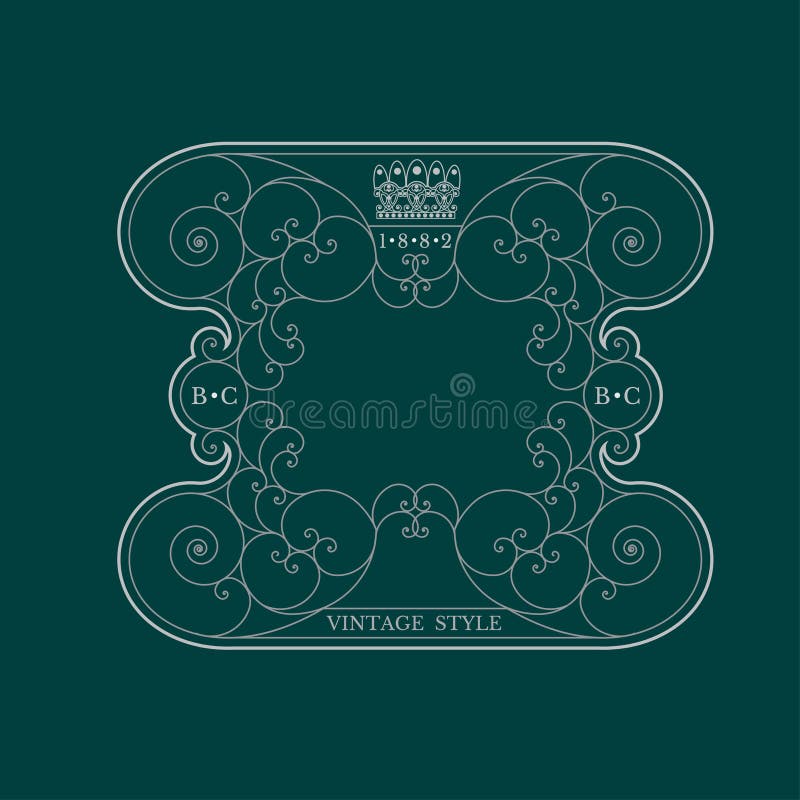 Royal Monogram Design Template. Calligraphic Labels and Frames from ...