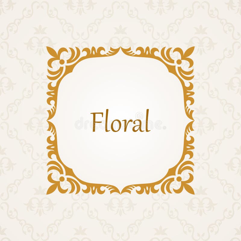 Elegant Text Frame. Floral Vintage Hand Drawn Vignettes Stock Vector ...