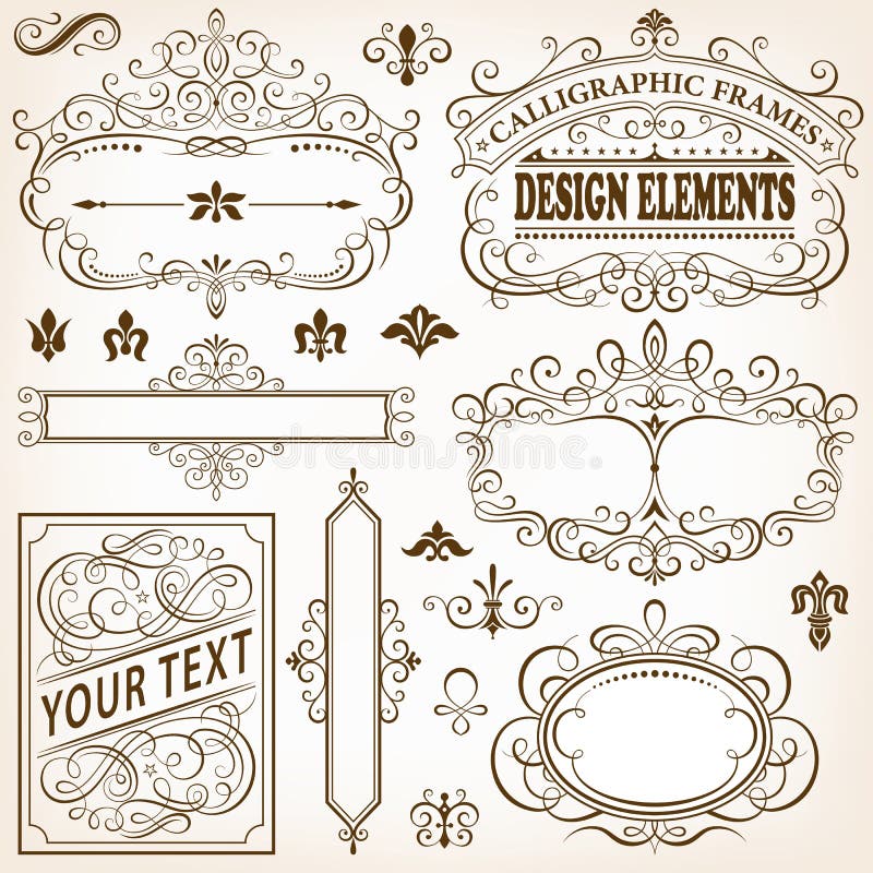 Calligraphic Frames and Design Elements II Stock Vector - Illustration ...