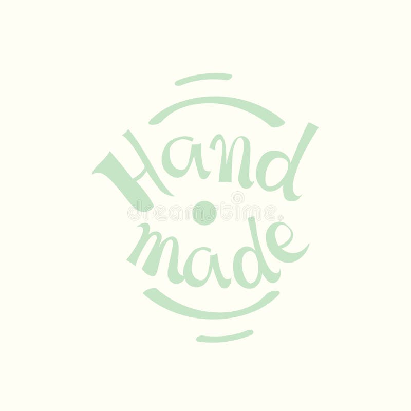 Calligraphic Hand Made Label. Vector Logo for Handma Stock Vector ...