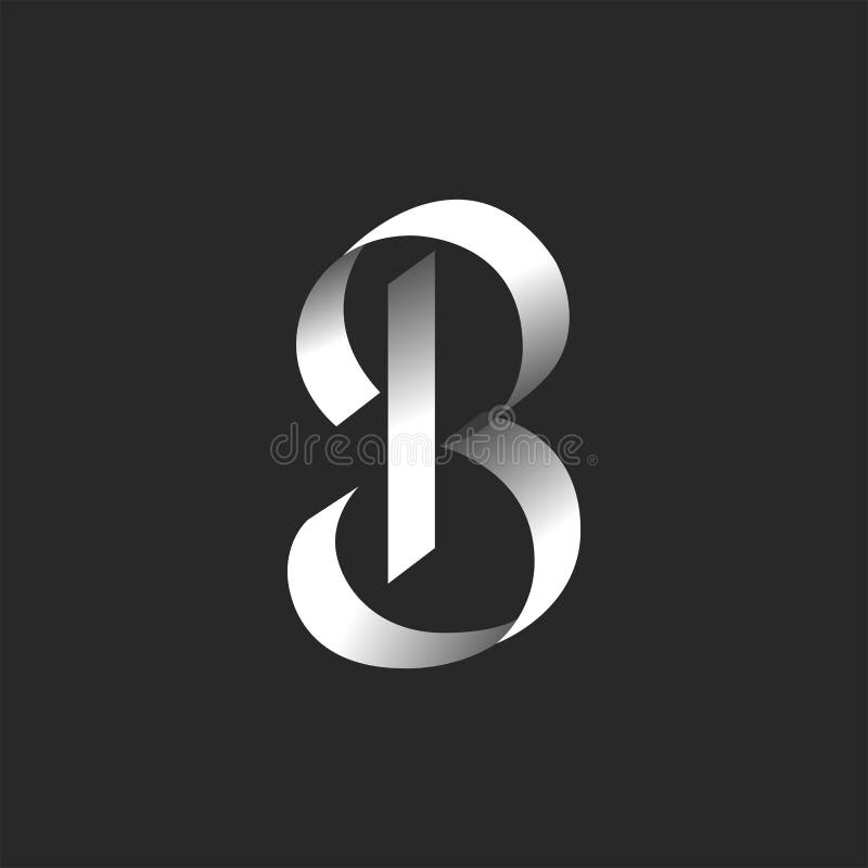 Calligraphic Letter B Logo Monogram, Handwritten Bold Letter with ...