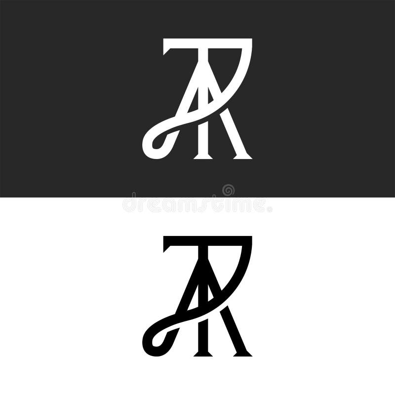 Calligraphic Letters TA or at Logo Initials Monogram Monoline Style ... Calligraphic Letters TA or at Logo Initials Monogram Monoline Style ...