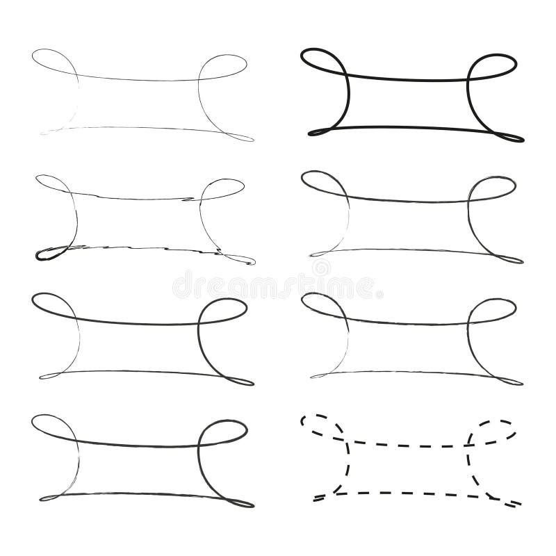 Calligraphic Line Elements. Decorative Curl Shapes. Vector Scroll Icon ...