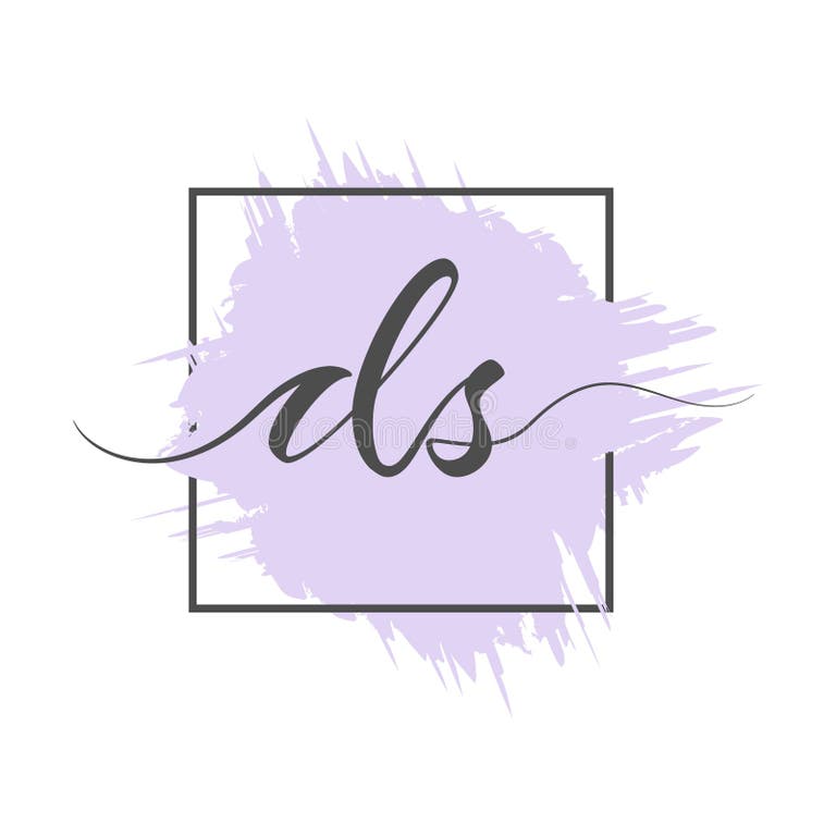 Calligraphic Lowercase Letters DS are Written in a Solid Line on a ...
