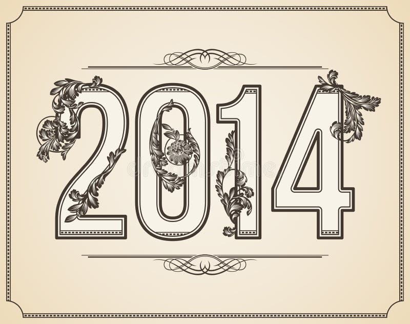 Creative Calligraphy 2014 stock vector. Illustration of paintbrush ...