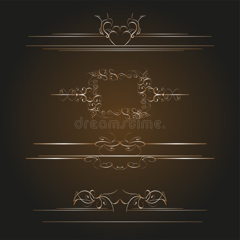 Calligraphic Old Elements Vintage Decor Vector Stock Vector ...